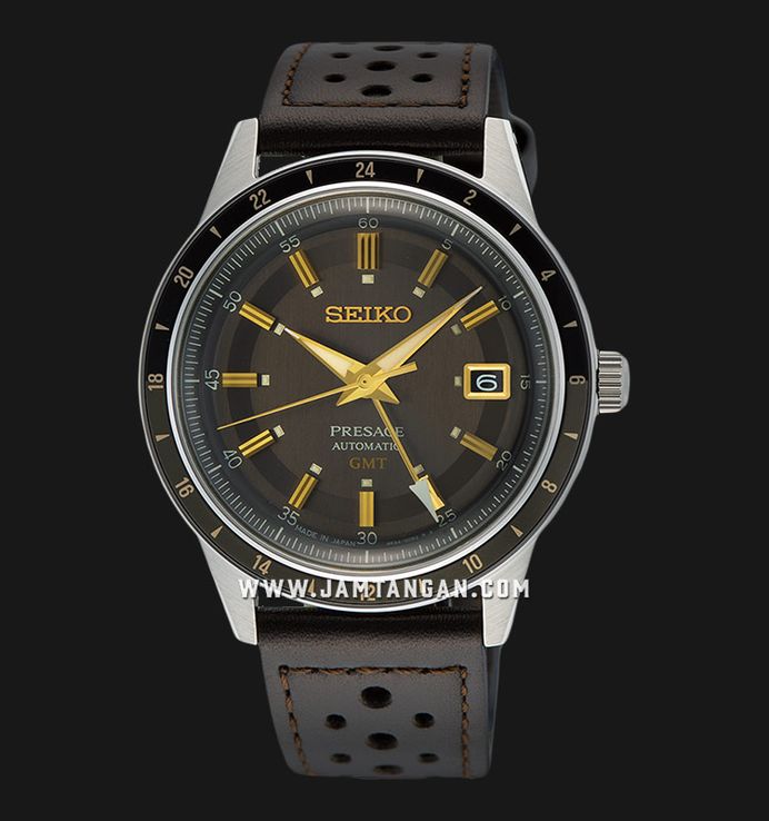Seiko Presage SSK013 SSK013J1 Style60s Automatic GMT Brown Dial Brown ...