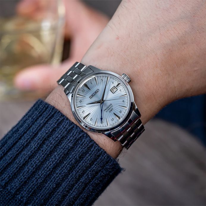 Seiko Presage SSK037 SSK037J1 Cocktail Time Skydiving GMT Light Blue ...