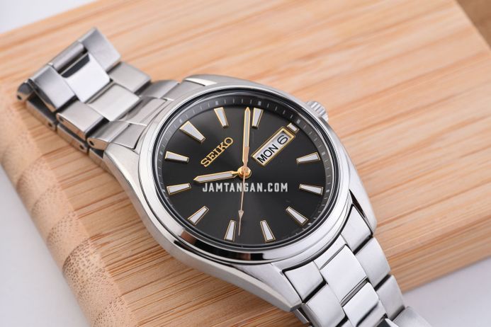 Seiko SUR343 SUR343P1 Men Dark Grey Sunray Dial Stainless Steel Strap ...