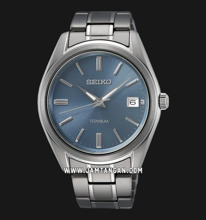 Seiko Classic SUR371 SUR371P1 Discover More Blue Dial Titanium Strap ...