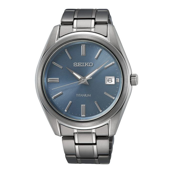 Seiko Classic SUR371 SUR371P1 Discover More Blue Dial Titanium Strap ...