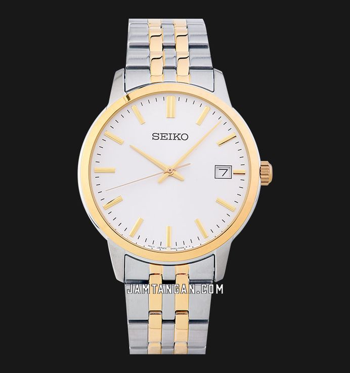 Seiko Classic SUR402 SUR402P1 Discover More White Sunray Dial Dual Tone ...