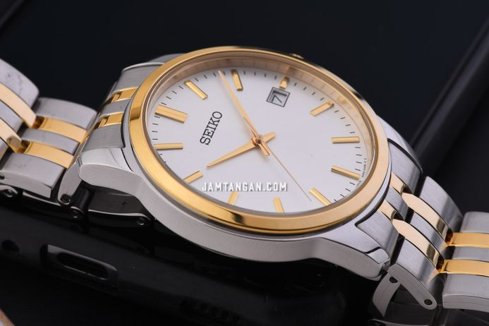 Seiko Classic SUR402 SUR402P1 Discover More White Sunray Dial Dual Tone ...