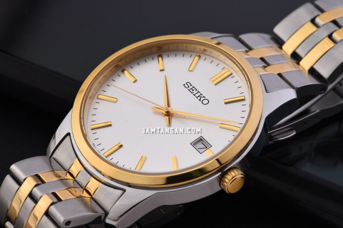 Seiko Classic SUR402 SUR402P1 Discover More White Sunray Dial Dual Tone ...