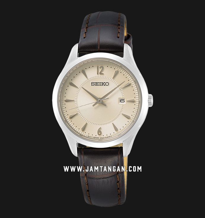 Seiko Classic SUR427 SUR427P1 Discover More Cream Dial Dark Brown ...