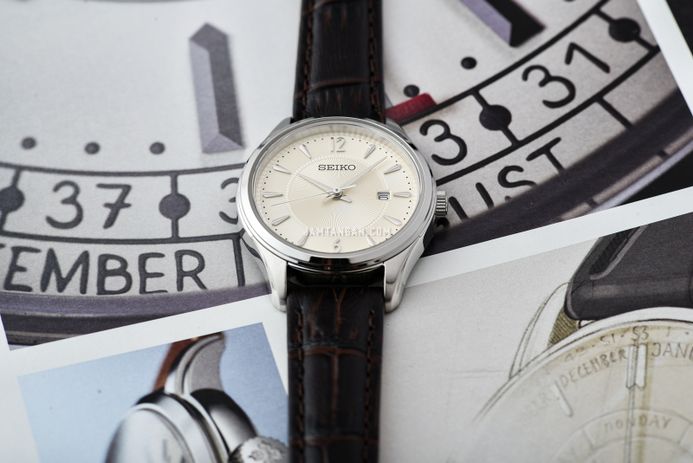 Seiko Classic SUR427 SUR427P1 Discover More Cream Dial Dark Brown ...