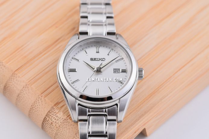 Seiko Classic SUR633 SUR633P1 Ladies Silver Dial Stainless Steel Strap ...
