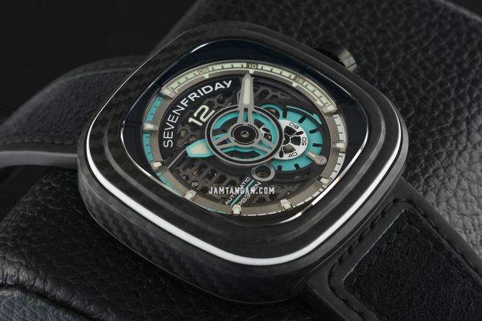 SEVENFRIDAY P-Series PS3/01 Jade Carbon Automatic Semi Skeleton Dial ...
