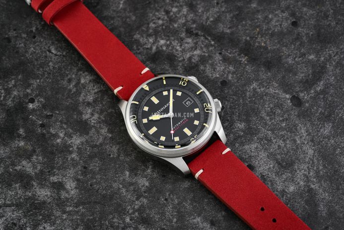 Spinnaker Bradner SP-5062-01 Automatic Ink Black Dial Red Leather Strap ...