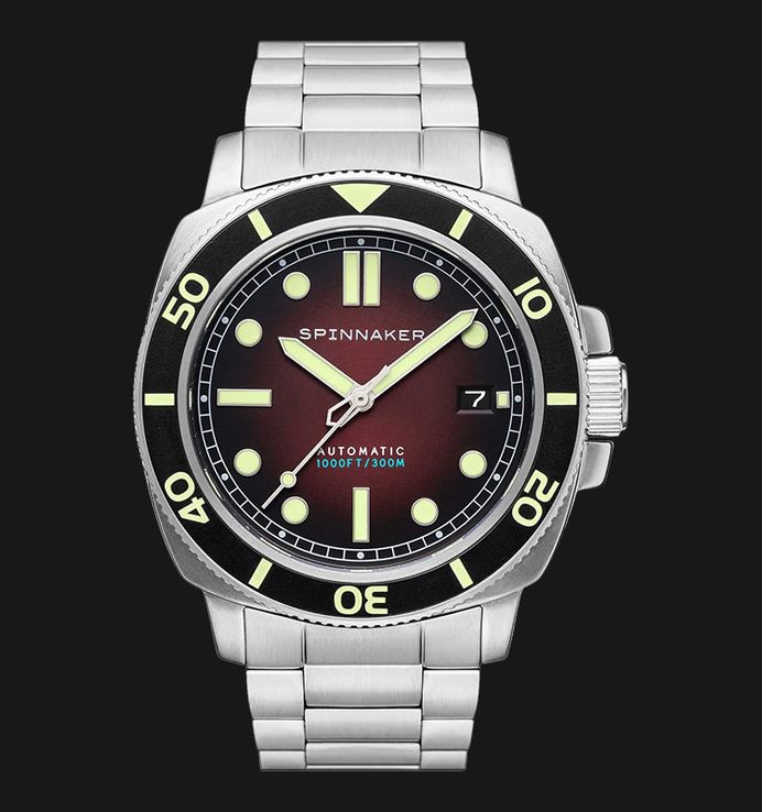 Spinnaker Hull Diver SP-5088-33 Automatic Ombre Red Dial Stainless ...