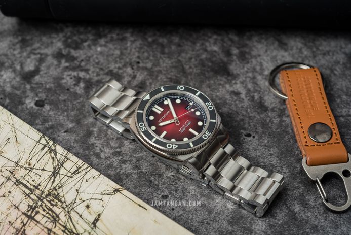 Spinnaker Hull Diver SP-5088-33 Automatic Ombre Red Dial Stainless ...