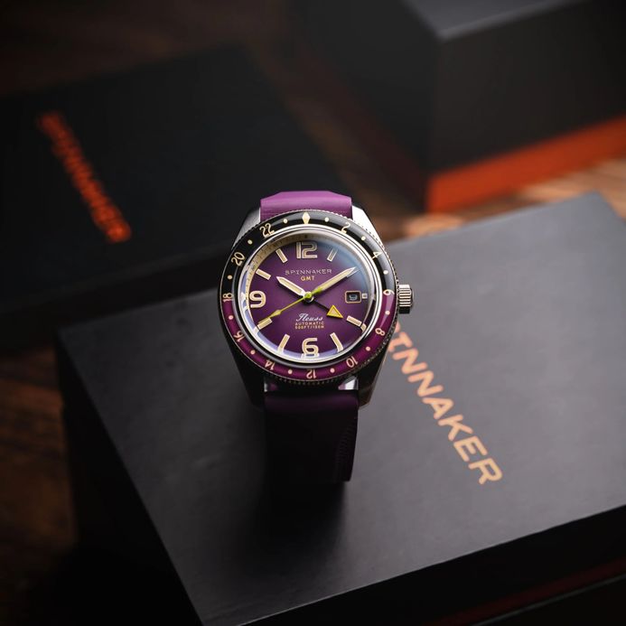 Spinnaker Fleuss SP-5120-77 GMT Automatic Dull Violet Dial Stainless ...