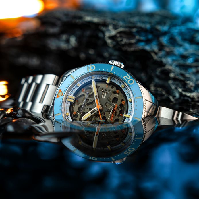 Spinnaker Croft SP-5134-77 Automatic Blue Ceramic Skeleton Dial ...