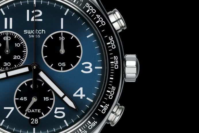 Swatch Core YVS423GC Boxengasse Chronograph Dual Tone Dial Stainless ...