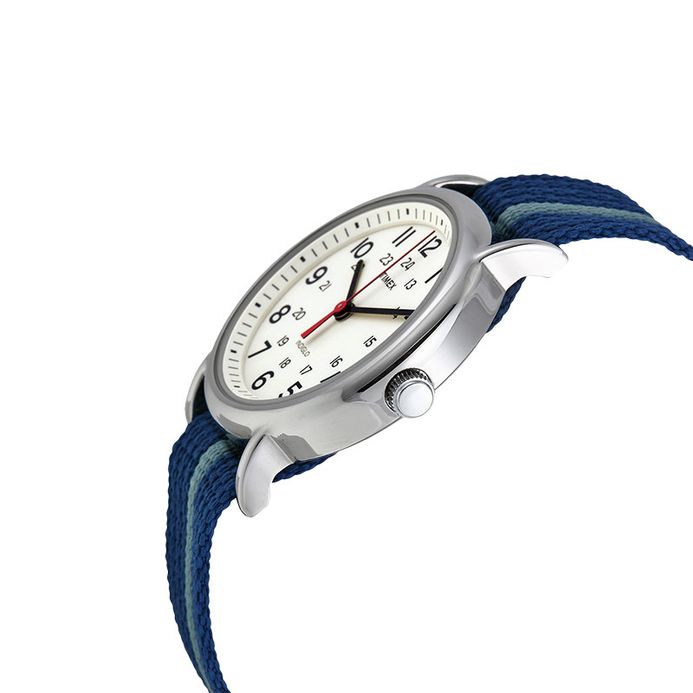 Timex Weekender T2N654 Indiglo White Dial Dual Tone Fabric Strap ...
