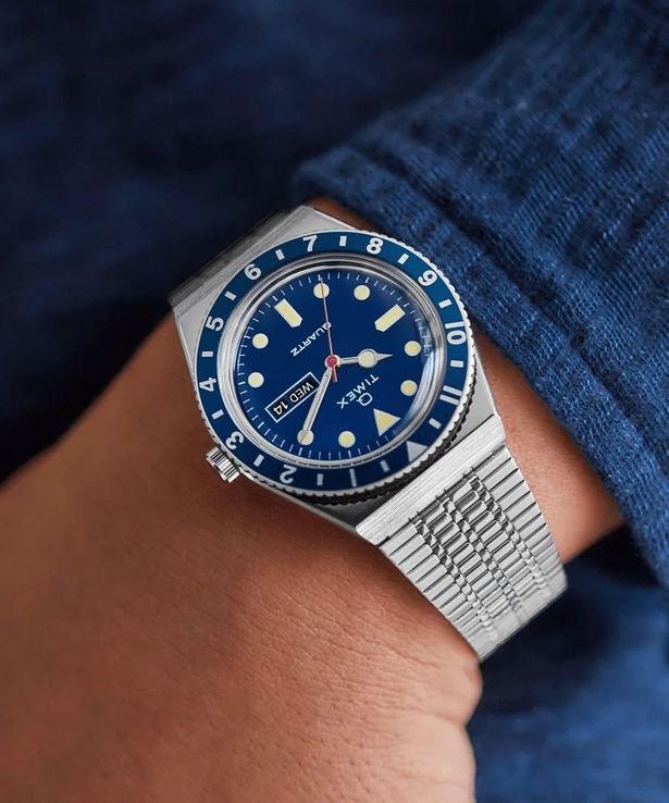 Timex Q Reissue TW2U61900 Blue Dial Stainless Steel Strap | Jamtangan.com