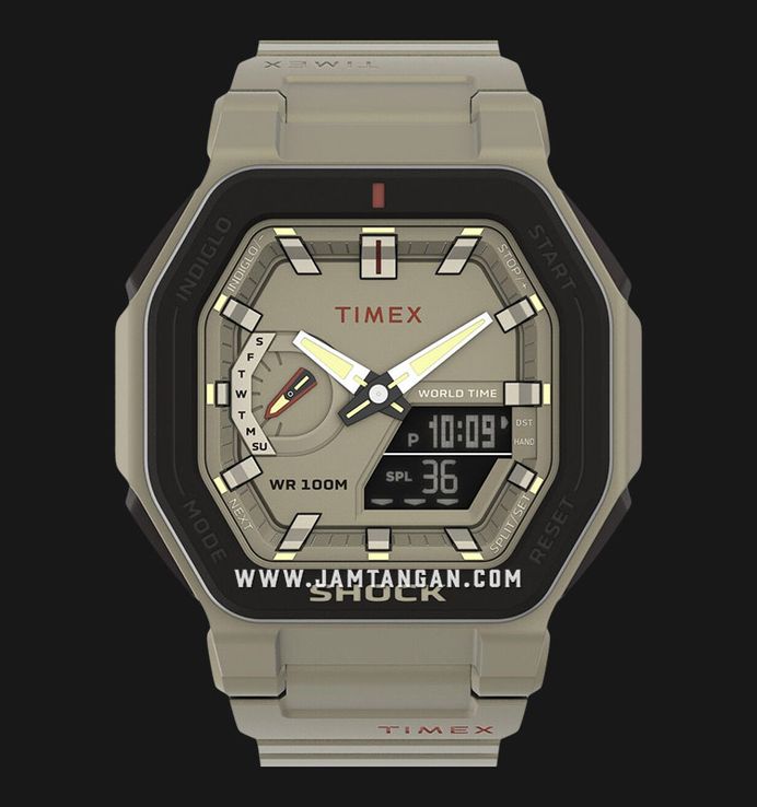 Timex Command TW2V35500 Encounter Digital Analog Tan Dial Tan Resin ...