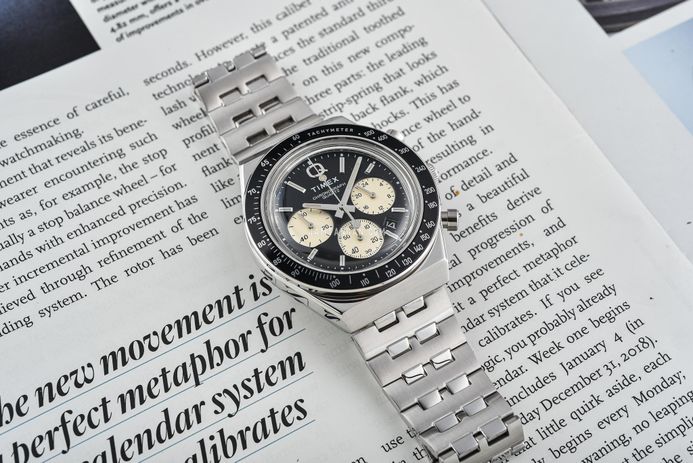 Timex Q TW2V42600 Catch A Panda Chronograph Black Dial Stainless Steel ...