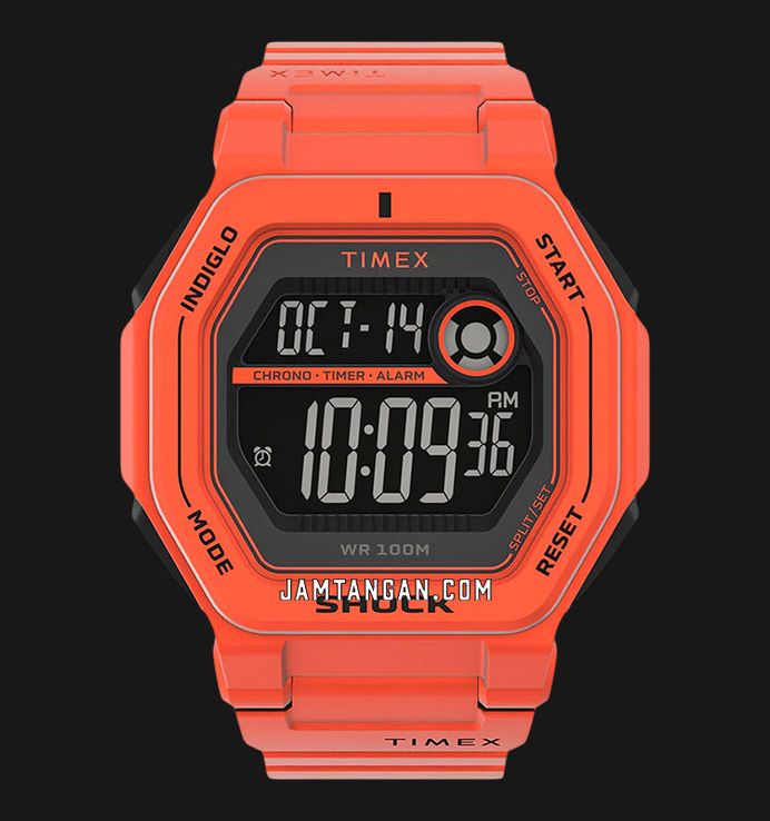 Timex Command Encounter TW2V60000 Digital Dial Orange Resin Strap ...