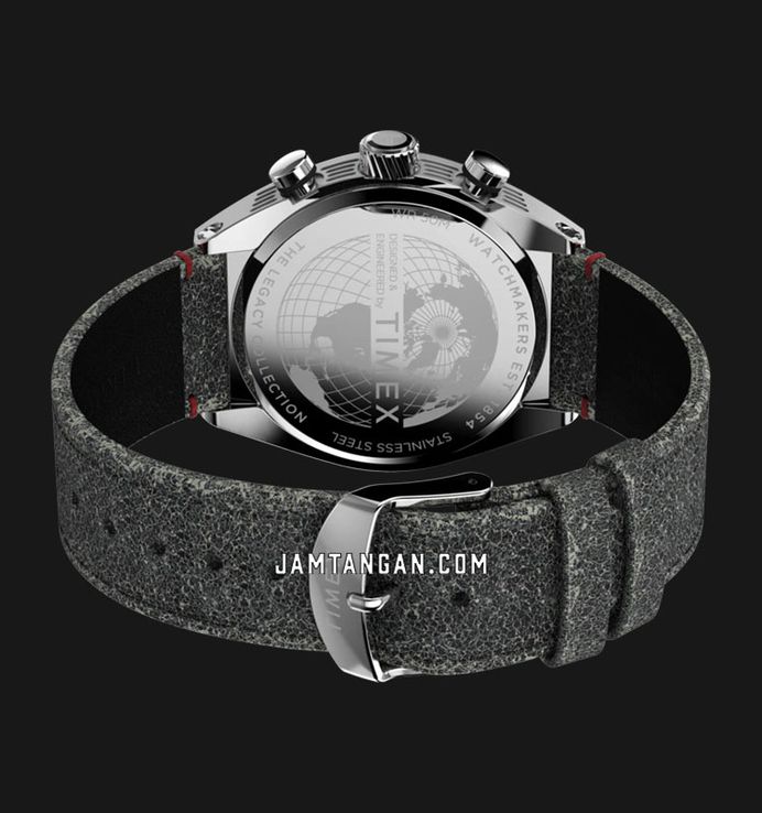 Timex Legacy TW2W50000 Tonneau Chronograph Black Dial Black Leather ...