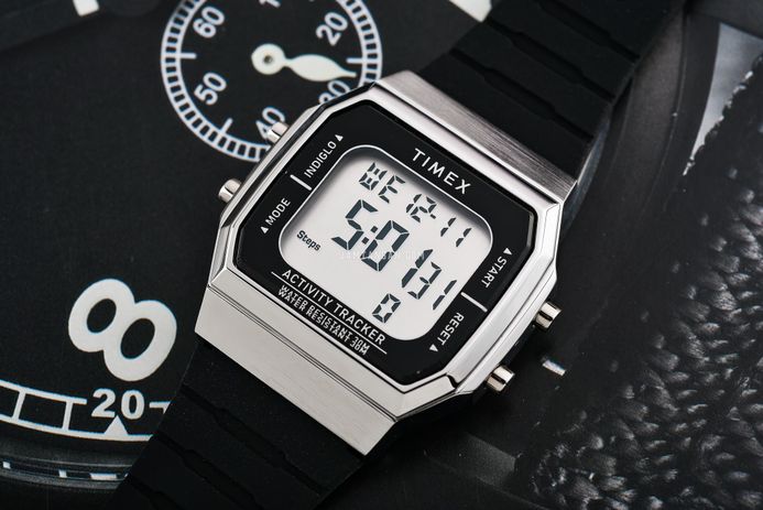 Timex TW5M60700 Activity Tracker & Step Digital Dial Black Rubber Strap ...