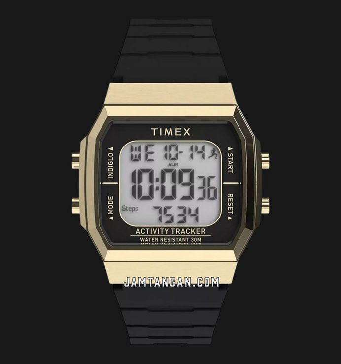 Timex TW5M60900 Activity Tracker & Step Digital Dial Black Rubber Strap ...