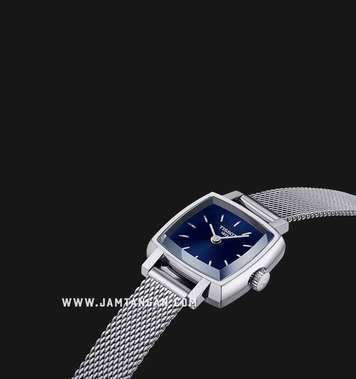 Tissot Lovely Square 20mm T-Lady T058.109.11.041.00 Blue Dial Mesh ...