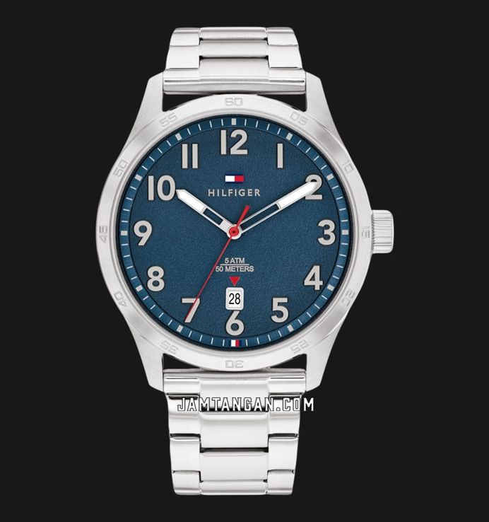 Tommy Hilfiger Forrest 1710563 Men Navy Blue Dial Stainless Steel Strap ...