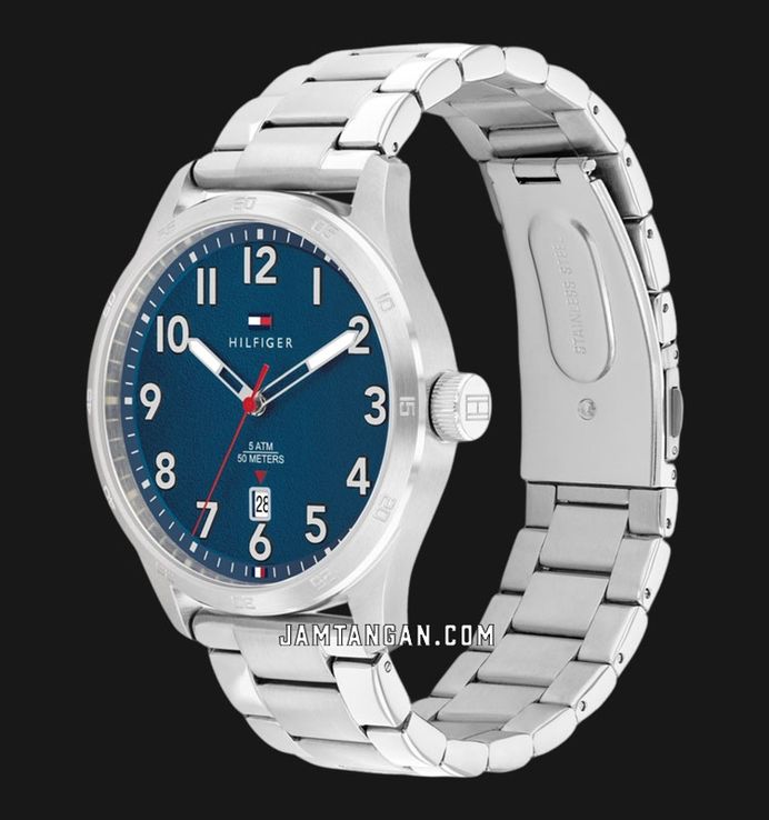 Tommy Hilfiger Forrest 1710563 Men Navy Blue Dial Stainless Steel Strap ...