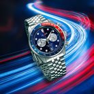 Alba Signa A4B025X1 Chronograph Men Pepsi Blue Dial Stainless Steel ...
