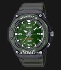 Casio General MW-620H-3A MW-620H-3AVDF Green Dial Black Resin Band ...