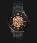 Fossil Neutra ME3183 Automatic Men Skeleton Dial Black Stainless Steel ...