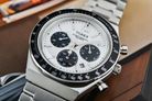 Timex Q TW2W53300 Men Chronograph Panda Dial Stainless Steel Strap ...